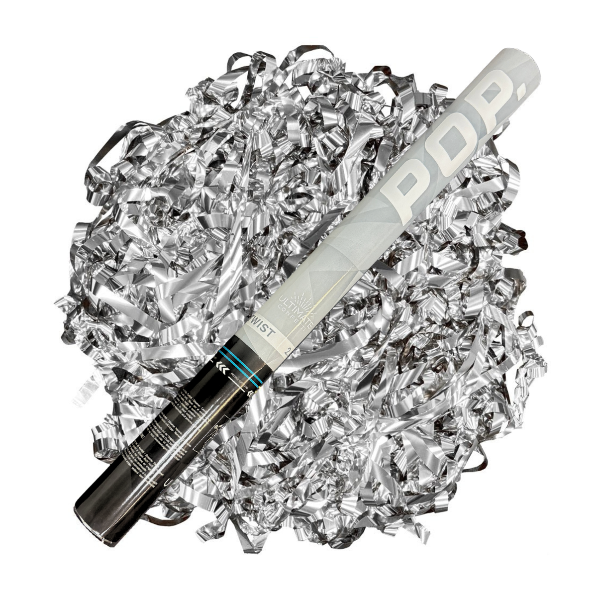 Silver Metallic Streamers - Handheld Streamer POP Cannon (24 ...