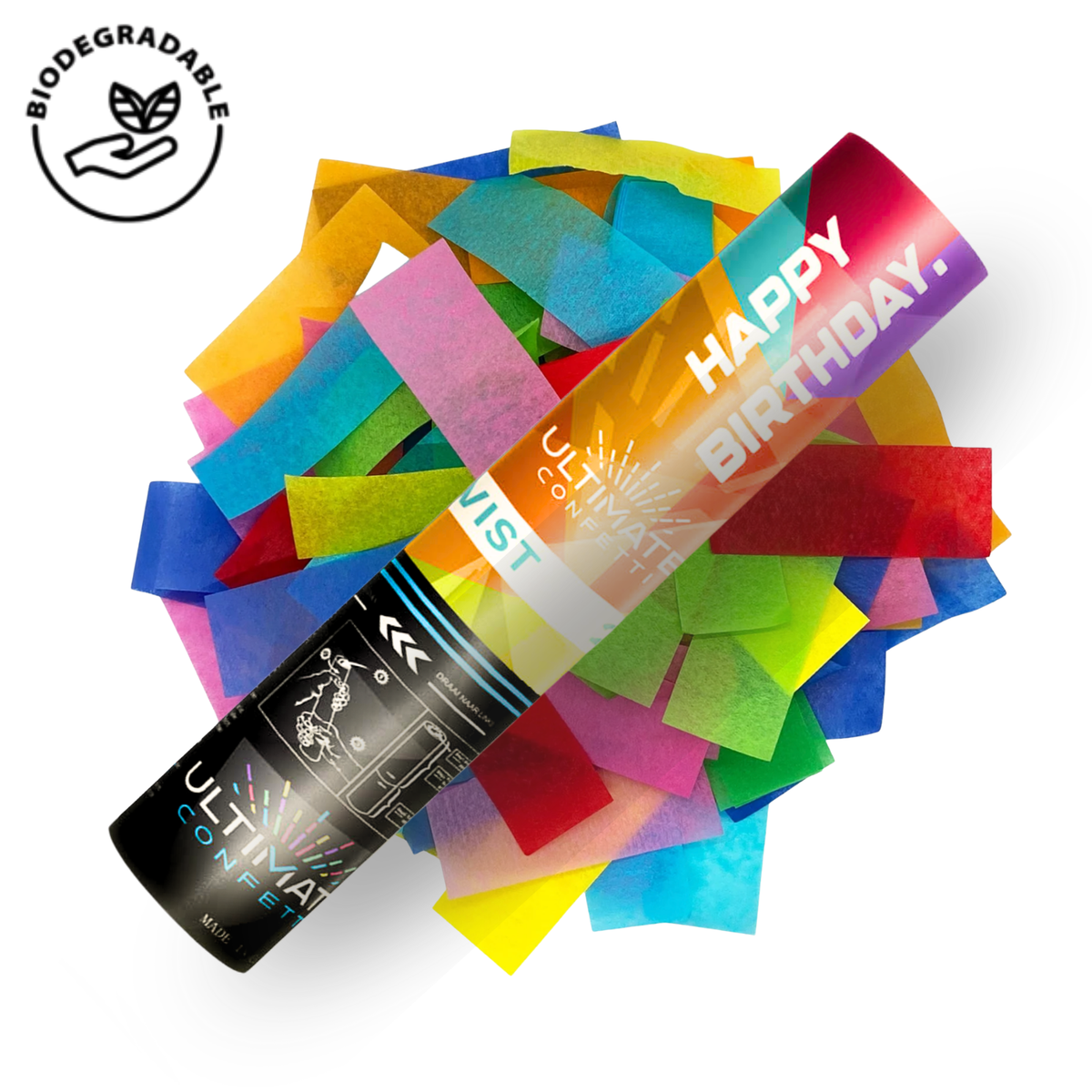 Happy Birthday - Handheld Confetti POP Cannon (12") — Ultimate Confetti