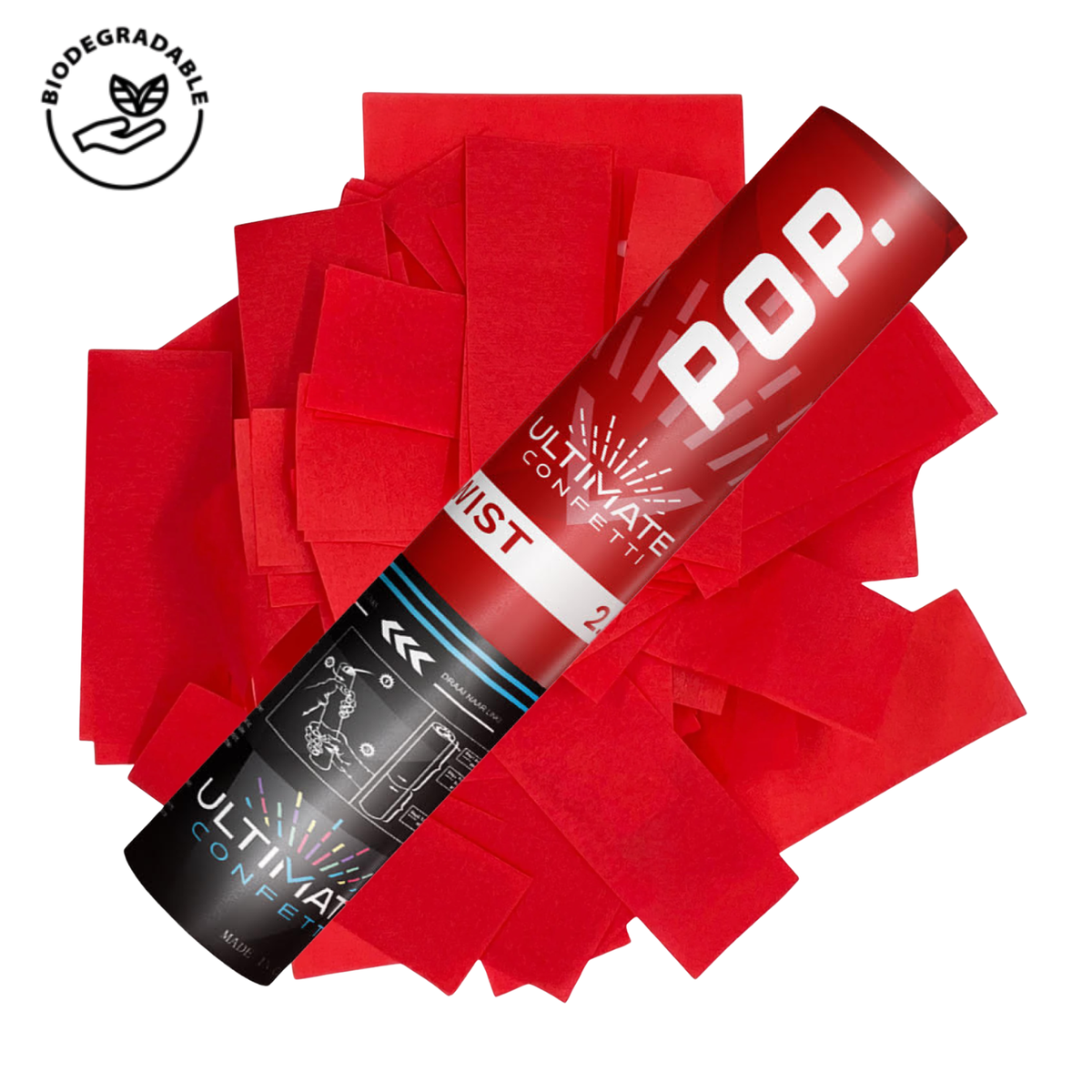 Red Handheld Confetti POP Cannon - 12" — Ultimate Confetti