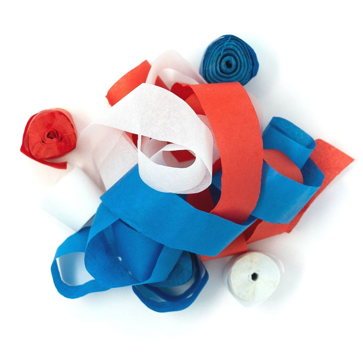 Red, White, Blue Paper Streamers - 20 Rolls — Ultimate Confetti
