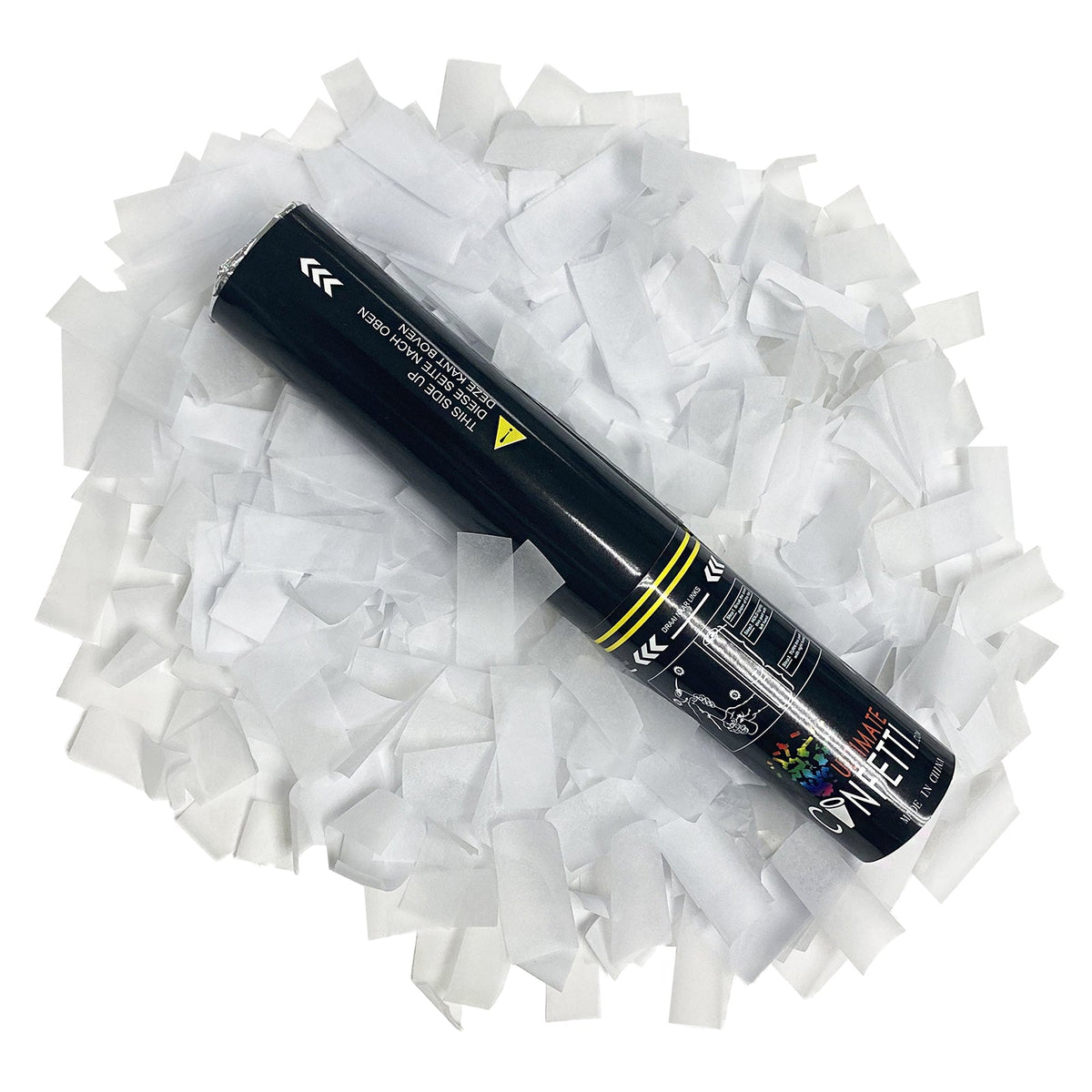 White Handheld Confetti Popper Cannon for Weddings — Ultimate Confetti